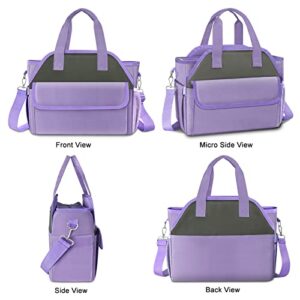 Lunch Bags for Women, Insulated Cute Lunch Bags for Adult Men with 4 Icepacks&2 Storage Pocket, Lunch Tote Bag with Removable Shoulder Strap,Large Leakproof Cooler Bag for Work,Picnic,Beach-Purple