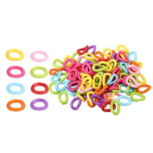 100Pcs Plastic Bird C-Clips Hooks Chain Links DIY Parrot Toys Mix Color for Parrots