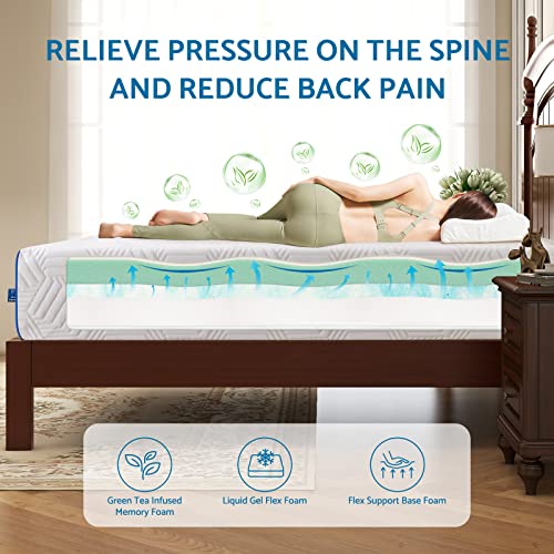 LIFERECORD Full Mattress, 8 inch Gel Memory Foam Full Size Mattress for a Cool Sleep Bed in a Box Pressure Relief, Medium Firm Mattresses CertiPUR-US Certified, White