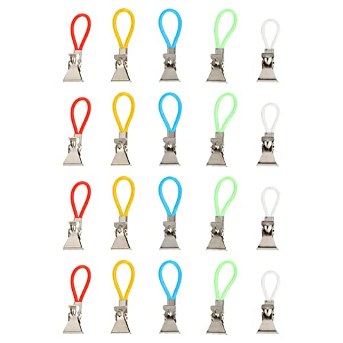 Cabilock 20pcs Kitchen Hook Cupboards Loops Home Travel Clips Dishcloth for Hangers Towels Clip Hanging Holder Laundry Cloth Clothes Towers Hanger Towel Metal Tea Bathroom