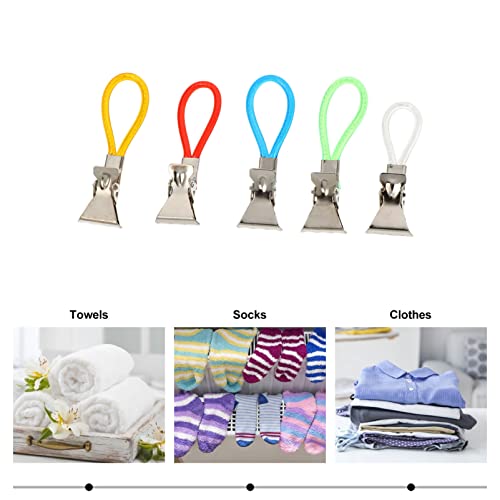 Cabilock 20pcs Kitchen Hook Cupboards Loops Home Travel Clips Dishcloth for Hangers Towels Clip Hanging Holder Laundry Cloth Clothes Towers Hanger Towel Metal Tea Bathroom