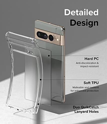 Ringke Fusion [Anti-Fingerprint Technology] Compatible with Google Pixel 7 Pro Case 5G, Protective Sturdy Back Shockproof TPU Bumper Translucent Smudge Proof Cover for Women, Men - Matte Clear