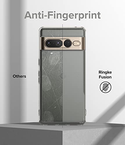 Ringke Fusion [Anti-Fingerprint Technology] Compatible with Google Pixel 7 Pro Case 5G, Protective Sturdy Back Shockproof TPU Bumper Translucent Smudge Proof Cover for Women, Men - Matte Clear