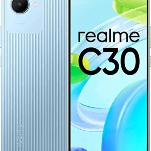 realme C30 4G LTE GSM 32GB + 2GB 6.5" 8MP Camera Unlocked Latin Europe Dual Sim (NOT USA Market) + Fast Car Charger Bundle (Lake Blue)