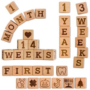 Milestone Mini Blocks | Pregnancy + Newborn +Toddler + Weekly + Monthly + Yearly Age + School Grade + First Holidays