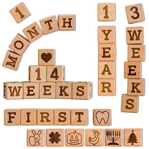 Milestone Mini Blocks | Pregnancy + Newborn +Toddler + Weekly + Monthly + Yearly Age + School Grade + First Holidays