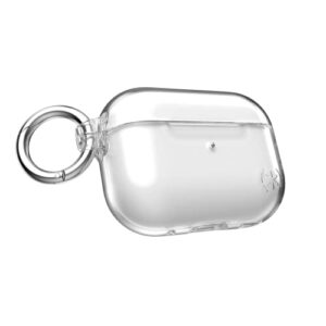 speck products presidio clear for airpods pro 2nd/1st generation case, clear/bright silver