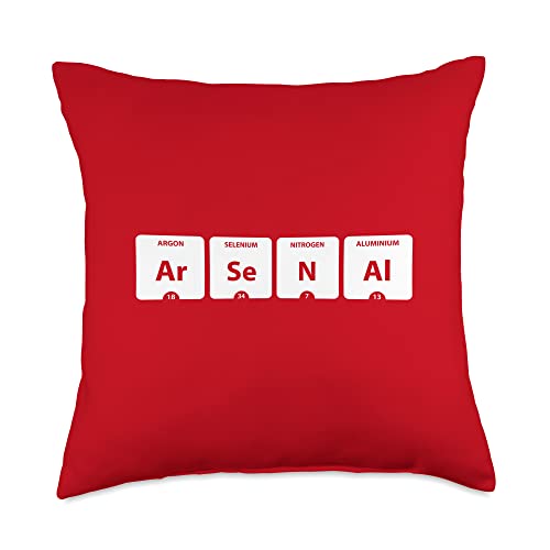 Periodic Table Tees Co Ar-Se-N-Al Periodic Table of Elements Throw Pillow, 18x18, Multicolor