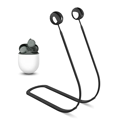 YIPINJIA Google Pixel Buds A-Series Strap, Soft Silicone Special Anti-Skid Design Sports Anti Lost Strap Lanyard Accessories Compatible with Google Pixel Buds A-Series Earbuds Neck Rope Cord - Black