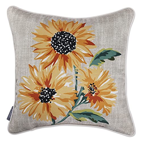 Pillow Perfect Outdoor/Indoor Grateful Sunflowers Throw Pillow, Yellow