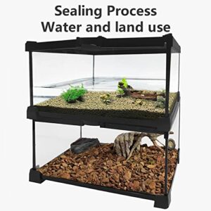 Mini Reptile Glass Terrarium Tank 7.9"x7.9"x5.7" Micro Habitat Terrarium Enclosure Amphibians Tank Cage Full View Visually Appealing for Small Reptiles, Amphibians, Spiders and Other Invertebrates