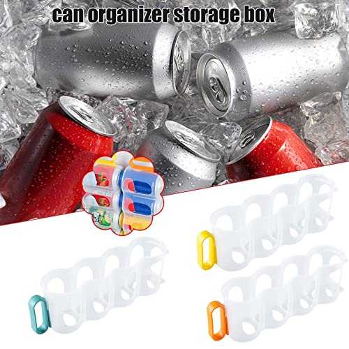 UOYOTT Portable Soda Can Organizer, 3 Pack Refrigerator Organizer Bins Drink Holder Storage,Beverage Holder with Handle for Refrigerator Shelves, Beer Can Racks