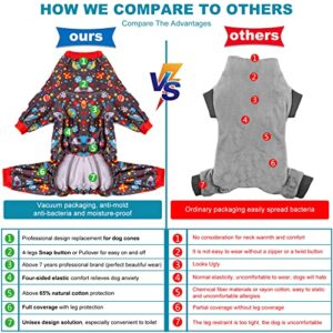 LovinPet Large Dog Pajamas: Large Breed Pitbull/Boxer/Labrador/Doberman, Lightweight Onesie,Space-Travel Grey Print,Post Surgery Shirt,UV Protection,Pet Anxiety Relief,Wound Care for Large Dog/Medium