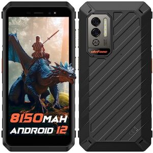 ulefone rugged smartphones, power armor x11 pro 8150mah battery, 8gb+64gb android 12 octa-core rugged phone, 16mp rear camera 5.45-inch screen, dual sim 4g, ip68 waterproof unlocked cell phone