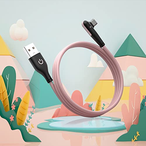 BGNTBUK Fast Charging Cable USB C Cable Right Angle 90° Elbow USB A to C Liquid Silicone Fast Charging Cable Type C to Type A