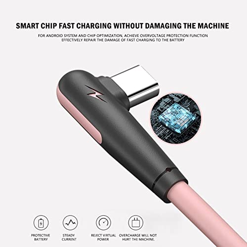 BGNTBUK Fast Charging Cable USB C Cable Right Angle 90° Elbow USB A to C Liquid Silicone Fast Charging Cable Type C to Type A