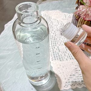 Glass Ins Creative Girls Water Bottle Glass Cups High Sense Japanese Style Drinking Bottle Glass Scale Cups Milk Juice Cute Water Bottle with Time Scale