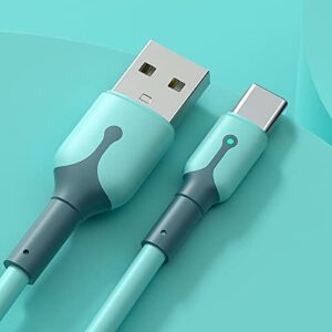 BGNTBUK C Type Charging Cable Fast Charge 6ft Type C Liquid Silicone Smartphone Charging Data Cable 5A Breathing Light Smart Fast Charging Cable 1m C Cables