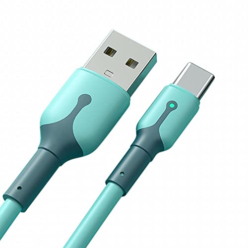 BGNTBUK C Type Charging Cable Fast Charge 6ft Type C Liquid Silicone Smartphone Charging Data Cable 5A Breathing Light Smart Fast Charging Cable 1m C Cables