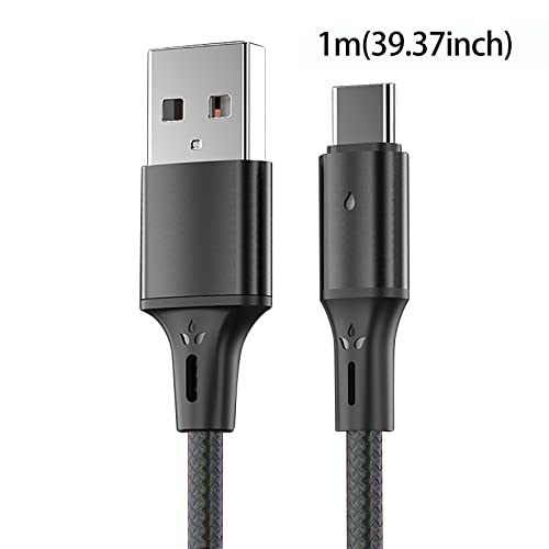 BGNTBUK Type C to Type C Cable 3A Super Fast Charge Braided Alloy LED Front Light Data Cable Suitable for Type C Charging Cable Usb3 Extension Cable 25 Ft