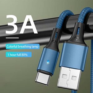 BGNTBUK Type C to Type C Cable 3A Super Fast Charge Braided Alloy LED Front Light Data Cable Suitable for Type C Charging Cable Usb3 Extension Cable 25 Ft