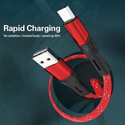 BGNTBUK Tops Lot 1m Braided Rope Data Cable Mobile Phone Color Fast Charging Line Soft Flash Charging Cable Suitable for Android Charging Port Pack of Android Chargers 10 Ft