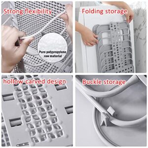 Laundry Hamper Bag Plastic Hanging Collapsible Slim Mesh Dirty Clothes Laundry Travel Baskets Hamper Bags for Bedroom Organization grey