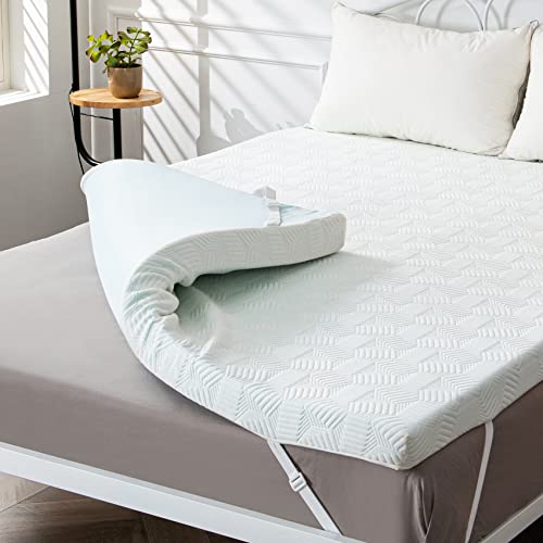 Cambividas 3 Inch King Size Memory Foam Mattress Topper, High Density Cooling Gel Mattress Topper for Pressure Relief, Bed Mattress Topper with Removable Bamboo Cover, CertiPUR-US Certified