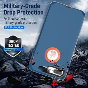 YmhxcY for iPhone 8 Plus Case, iPhone 7 Plus Case with Built in Screen Protector Drop Proof 3-Layer Durable Cover/Shockproof Armor Drop Protection Case for iPhone 7+/8+ 5.5 Blue and Orange