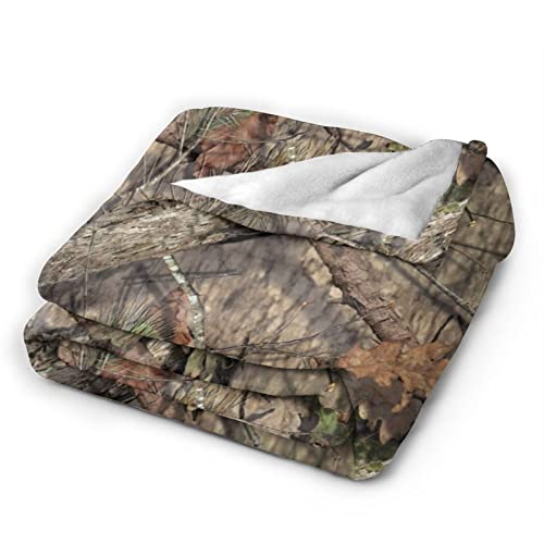 Camo Hunting Camouflage Forest Throw Blanket Super Soft Warm Bed Blankets for Couch Bedroom Sofa Office Car, All Season Cozy Flannel Plush Blanket for Girls Boys Adults, 50"X40"