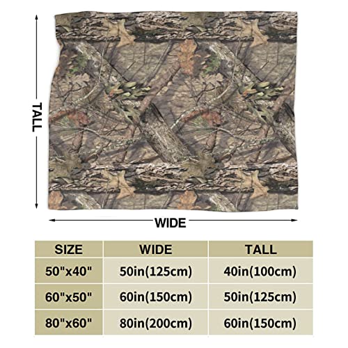 Camo Hunting Camouflage Forest Throw Blanket Super Soft Warm Bed Blankets for Couch Bedroom Sofa Office Car, All Season Cozy Flannel Plush Blanket for Girls Boys Adults, 50"X40"