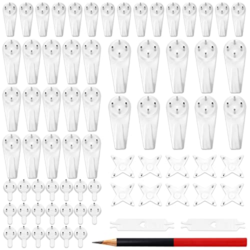 Invisible Nail Wall Screw Hooks, 73Pcs Concrete Hanging Hooks Hardwall Non-Mark Invisible Nail Wall Hangers for Photo Frame Art Painting Non-Trace Drywall Stucco Concrete Hooks (WHD70)