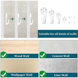 Invisible Nail Wall Screw Hooks, 73Pcs Concrete Hanging Hooks Hardwall Non-Mark Invisible Nail Wall Hangers for Photo Frame Art Painting Non-Trace Drywall Stucco Concrete Hooks (WHD70)