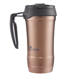 Bubba Classic Insulated Desk Mug, 52 oz, Black & bubba Hero Dual-Wall Vacuum-Insulated Stainless Steel Travel Mug, 18 oz, Rose Gold