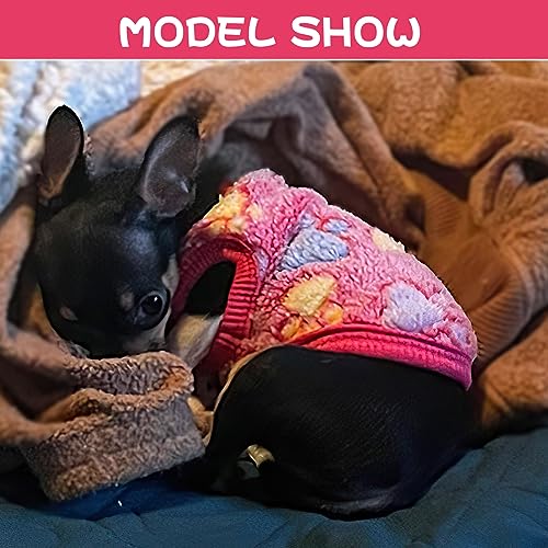 2 Pieces Small Dog Sweaters Chihuahua Fleece Clothes XXS~S Winter Warm Puppy Sweaters Boys Girls Tiny Dog Outfits for Teacup Yorkie Puppies Extra Small Breed Costume (XX-Small)