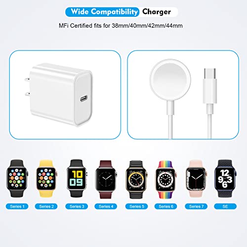 Watch Charger for Apple Watch Charger,USB C 20W Fast Charger Adapter 6.6FT iWatch Charger Magnetic Charging Cable Cord Apple Watch Charger for Apple Watch Support Apple Watch Series 8/7/6/5/4/3/2/1/SE