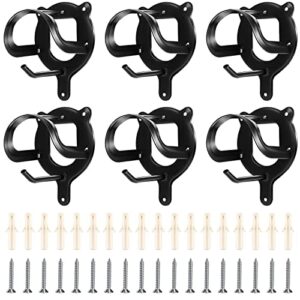 6 counts horse bridle rack bridle bracket bridle hooks horse tack storage halter hanger metal bridle holder with tubes and screw for horse barn supplies, black