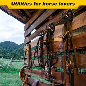 6 Counts Horse Bridle Rack Bridle Bracket Bridle Hooks Horse Tack Storage Halter Hanger Metal Bridle Holder with Tubes and Screw for Horse Barn Supplies, Black