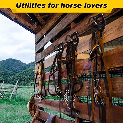 6 Counts Horse Bridle Rack Bridle Bracket Bridle Hooks Horse Tack Storage Halter Hanger Metal Bridle Holder with Tubes and Screw for Horse Barn Supplies, Black