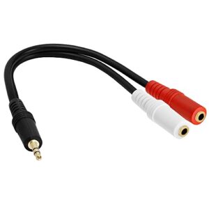 tudin 3.5mm stereo male to 2x 3.5mm stereo female headphone y splitter adapter 6"