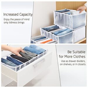 Wardrobe Clothes Organizer, Drawer Organizers for Clothing, Closet Organizers and Storage Suitable for Jeans, T-shirt, Underwear, Shorts, Socks, Skirts & Sweaters Baby Clothes Dividers for Closet 7Pcs