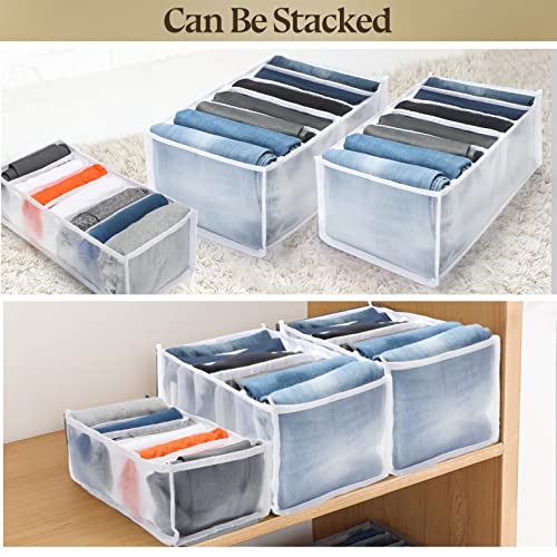 Wardrobe Clothes Organizer, Drawer Organizers for Clothing, Closet Organizers and Storage Suitable for Jeans, T-shirt, Underwear, Shorts, Socks, Skirts & Sweaters Baby Clothes Dividers for Closet 7Pcs