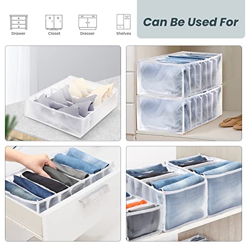 Wardrobe Clothes Organizer, Drawer Organizers for Clothing, Closet Organizers and Storage Suitable for Jeans, T-shirt, Underwear, Shorts, Socks, Skirts & Sweaters Baby Clothes Dividers for Closet 7Pcs