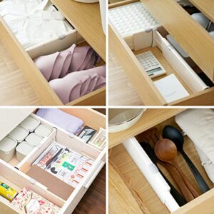 Plastic Drawer Dividers 6 Set Drawer Partitions Expandable from 11-17 Inch Drawer Organizer Separator Clothes Kitchenware Storage Organizer Shelf Wardrobe Closet Dresser Office Dividers Drawer Insert