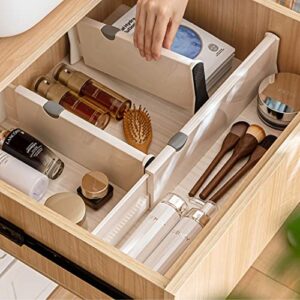 Plastic Drawer Dividers 6 Set Drawer Partitions Expandable from 11-17 Inch Drawer Organizer Separator Clothes Kitchenware Storage Organizer Shelf Wardrobe Closet Dresser Office Dividers Drawer Insert