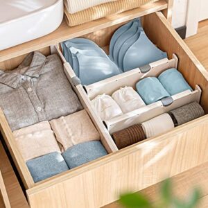 Plastic Drawer Dividers 6 Set Drawer Partitions Expandable from 11-17 Inch Drawer Organizer Separator Clothes Kitchenware Storage Organizer Shelf Wardrobe Closet Dresser Office Dividers Drawer Insert