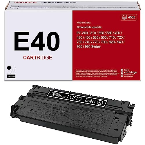 High Yield E40 Black Toner Cartridge (1491A002AA): NUC Compatible Cartridge E40 CRG-E40 Toner Replacement for Canon E40 Toner Cartridge PC 320 530 720 770 920 950 Printer - 1 Pack