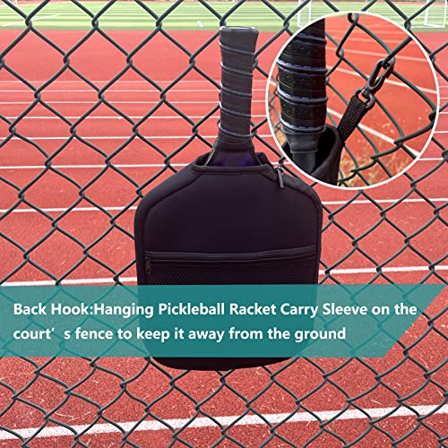 CORECISE Improved Pickleball Paddle Cover with Hook,Pickleball Racket Carry Sleeve with Zipper,Pickleball Paddle Protective Bag