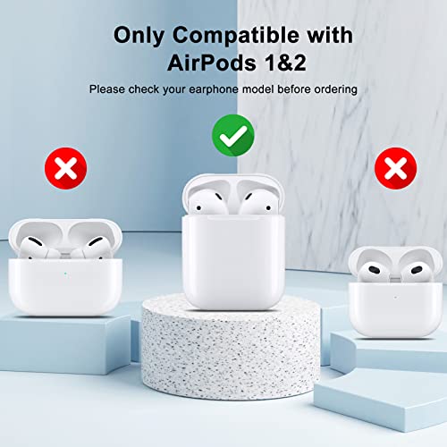 AIIEKZ Compatible with AirPods Case Cover, Soft Silicone Case with Gold Heart Pattern for AirPods 2&1 Generation Case with Cute Butterfly Keychain for Girls Women (Black)