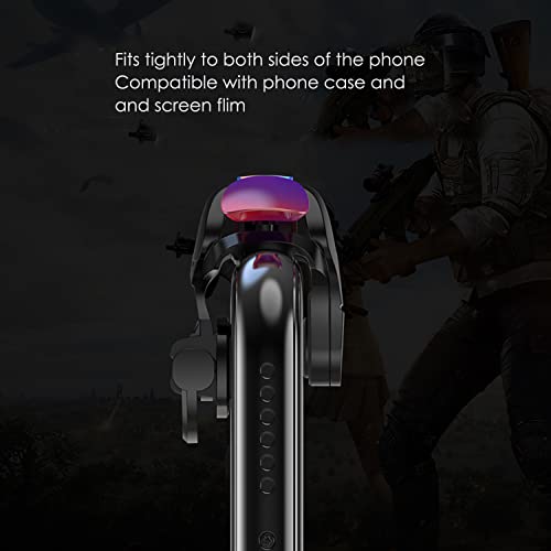 TEESSO Mobile Trigger, Game Controller for iPhone Android, PUBG Cellphone Gaming Joystick 4 Fingers Operation, with Sensitive Shoot Aim Keys for Fornite/Knives Out/Rules of Survival (black)